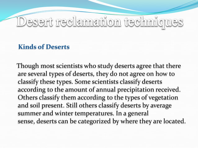 Desert reclamation techniques | PPT