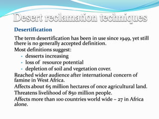 Desert reclamation techniques | PPT