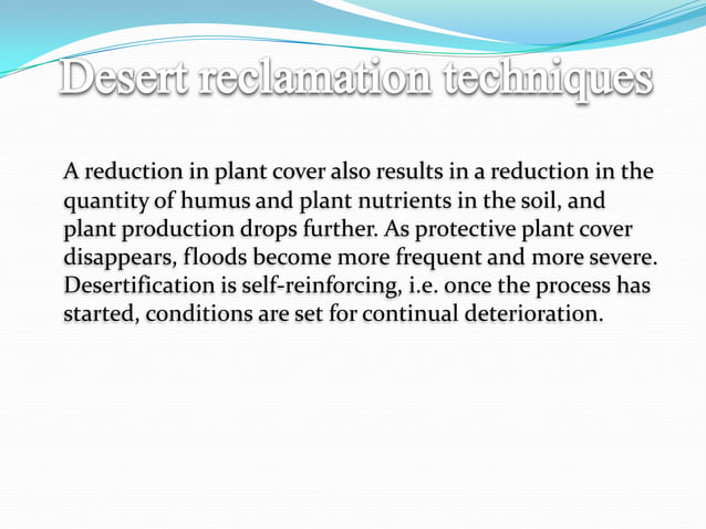 Desert reclamation techniques | PPT