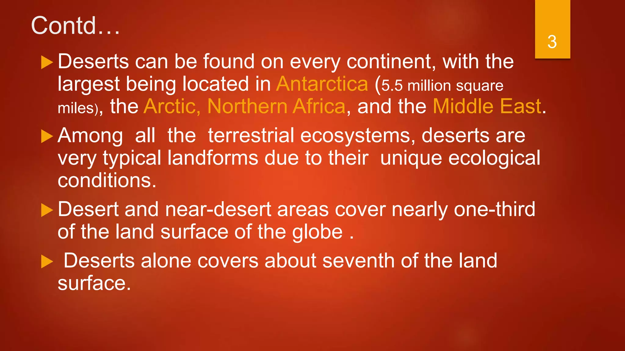 Deserts ecosystem | PPTX