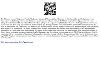 Desert Solitaire Summary | PDF