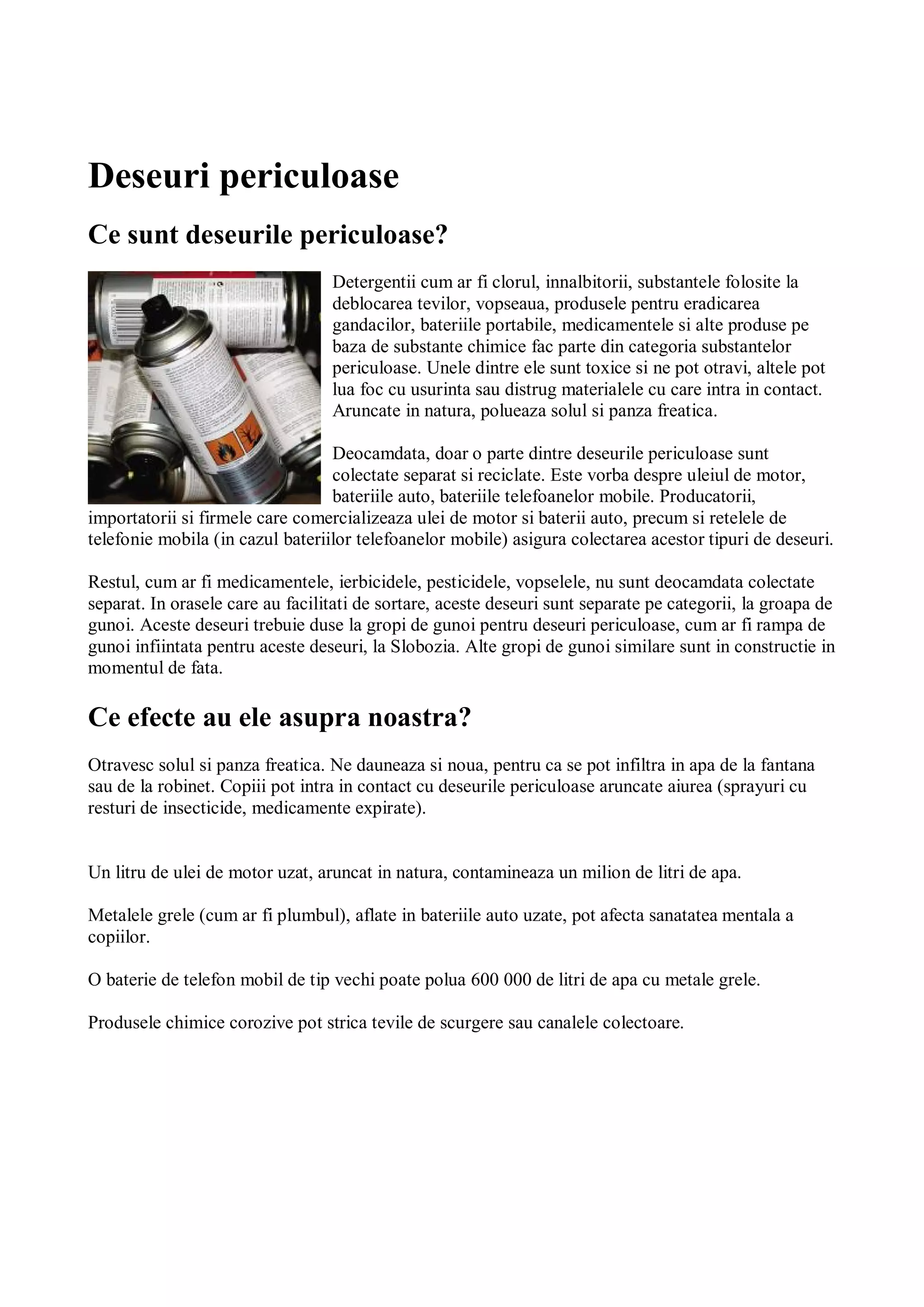 Deseuri periculoase | PDF