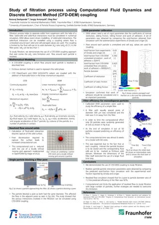 Study of filtration process using Computational Fluid Dynamics and Discrete Element Method (CFD ...
