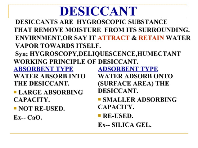 Desiccant and Pharmaceutical coil for Packaging Saurav Anand | PPT | Chemistry | Science