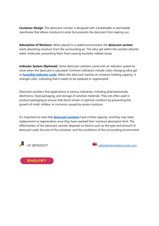 Desiccant Canister | PDF