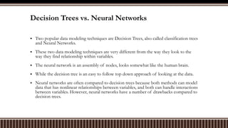 Desicion tree and neural networks | PPTX