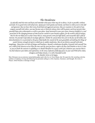 Desiderata | DOC | Spirituality | Religion & Spirituality