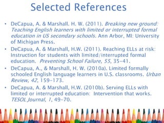 Designing projects for ELLs with Limited/Interrupted Formal Education | PPT