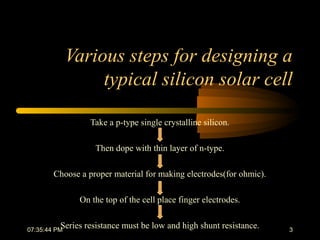 Simple design consideration solar cell. | PPT