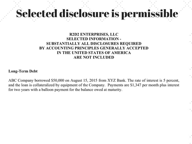 SSARS 21 Preparation of Financial Statements: What Should the Financial ...