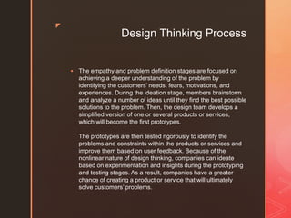 Using the Design Thinking Process as a Strategy for Innovation | PPTX
