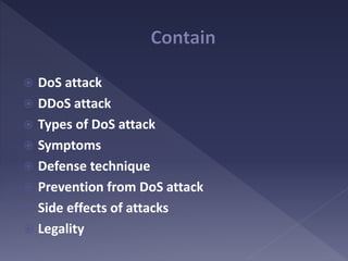 Denial of Service Attack | PPTX