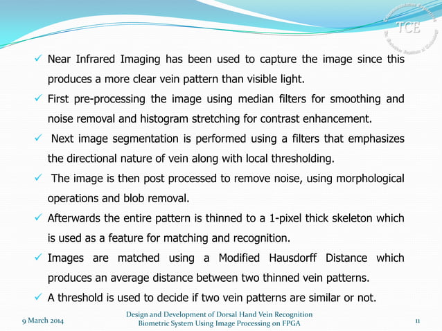 Design and development of dorsal hand vein recognition biometric system ...