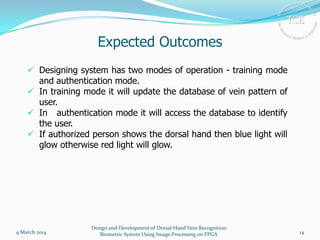 Design and development of dorsal hand vein recognition biometric system using image processing ...