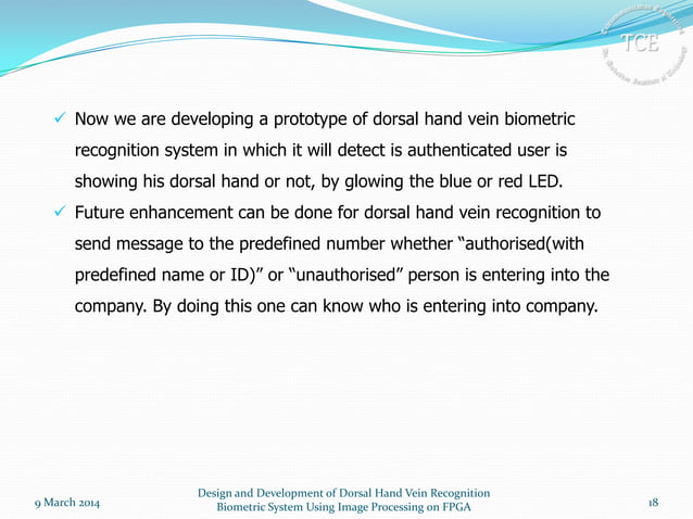 Design and development of dorsal hand vein recognition biometric system ...