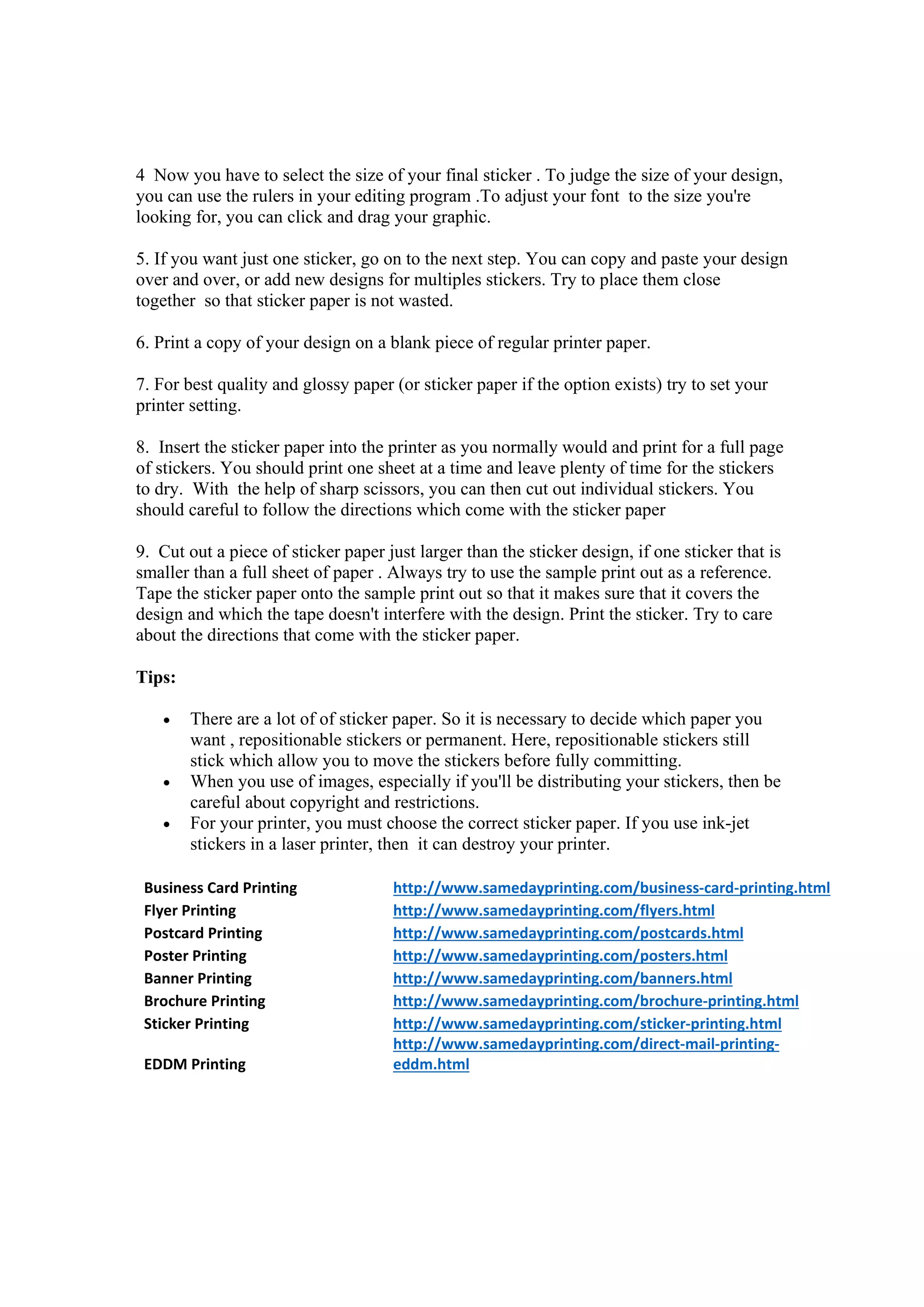 Design your own stickers | PDF