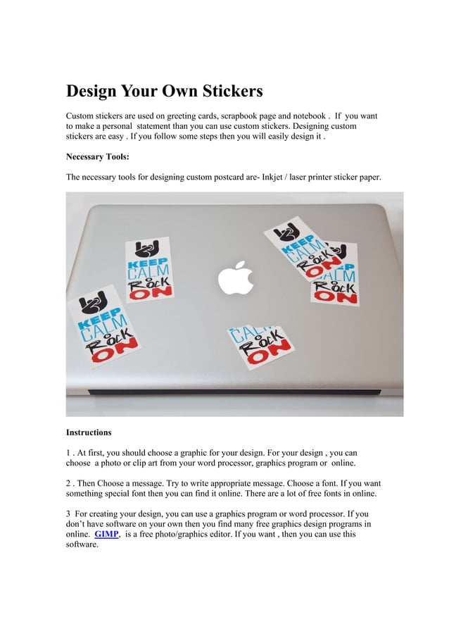 Design your own stickers | PDF