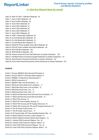 Design Analysis Ericsson GSM/W-CDMA/LTE 1800MHz RRUS01 B3 60W Remote ...