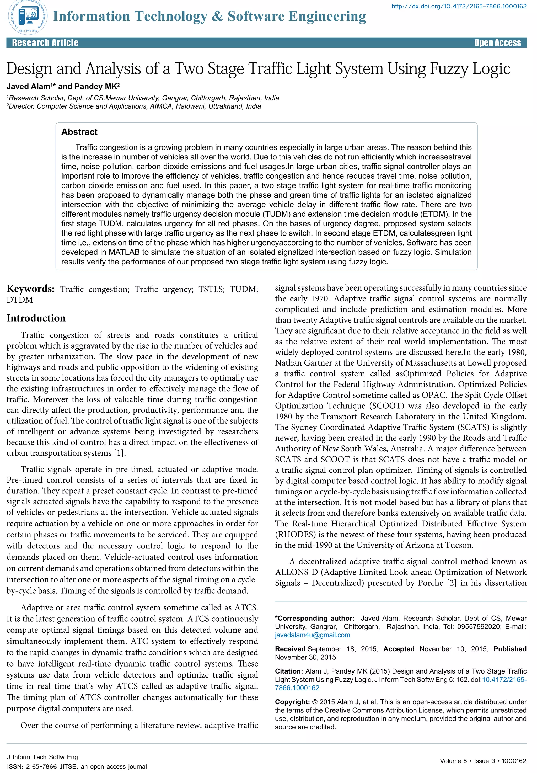 Design and-analysis-of-a-two-stage-traffic-light-system-using-fuzzy-logic-2165-7866-1000162 | PDF