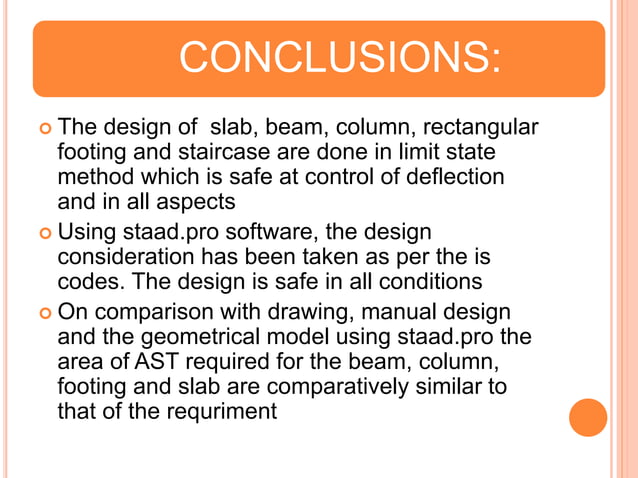 DESIGN AND ANALAYSIS OF MULTI STOREY BUILDING USING STAAD PRO | PPTX