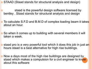 DESIGN AND ANALAYSIS OF MULTI STOREY BUILDING USING STAAD PRO | PPTX