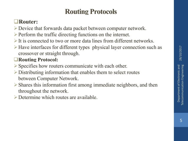 Design and performance evaluation of a campus network based on routing protocols | PPTX ...