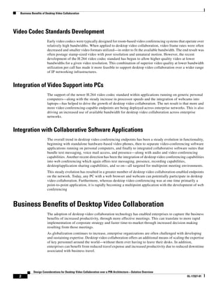 Design Considerations for Desktop Video Collaboration over a ... | PDF