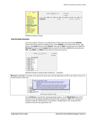 Design expert 9 tutorials 2015 | PDF