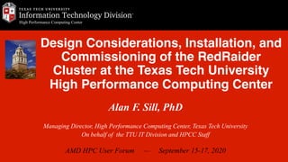 Design installation-commissioning-red raider-cluster-ttu | PDF