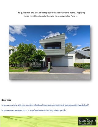 Design Objectives for a Sustainable Home | PDF