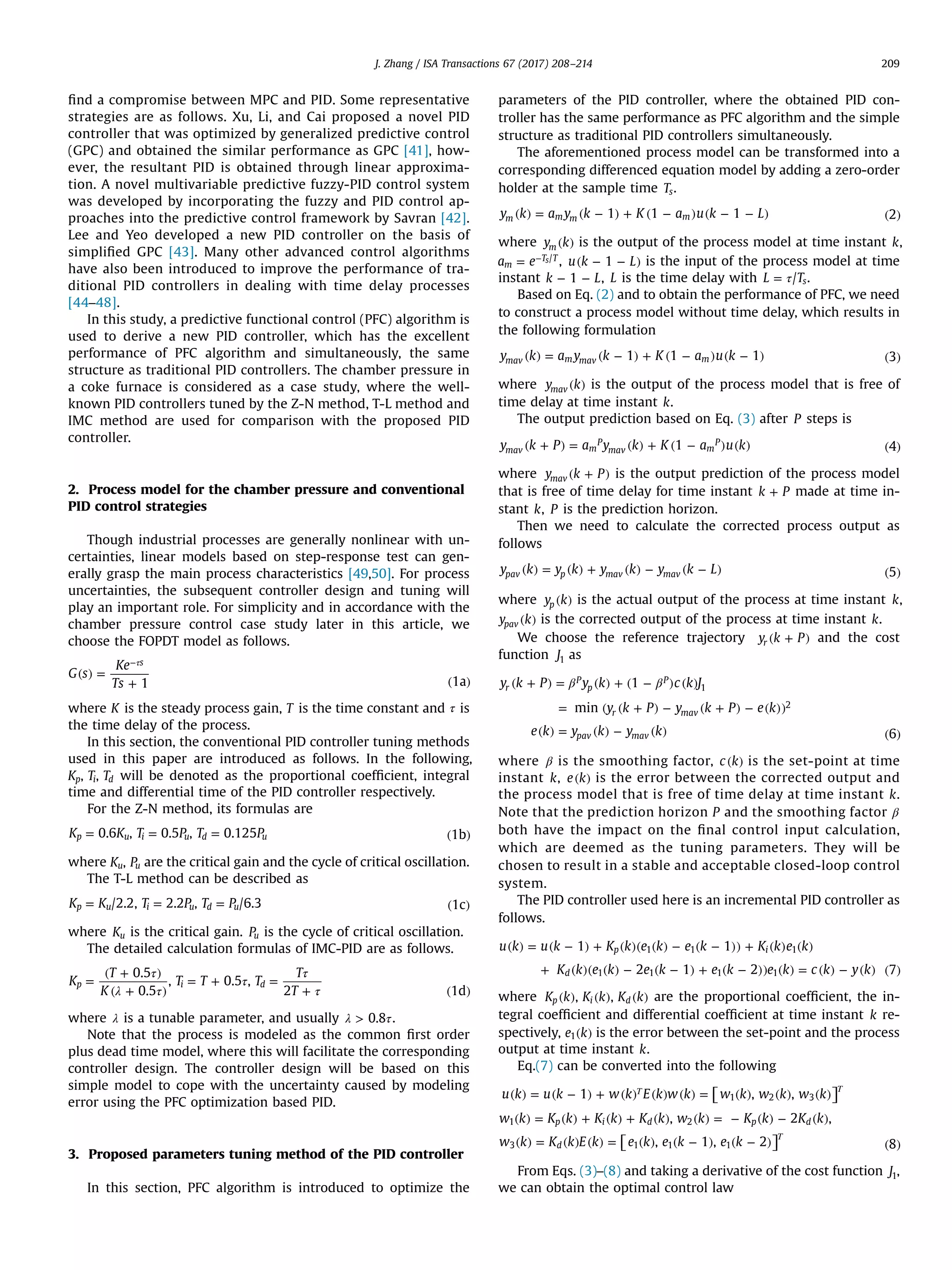 Design Of A New Pid Controller Using Predictive Functional Control