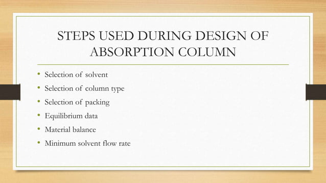 Design of-absorption-column | PPTX | Chemistry | Science