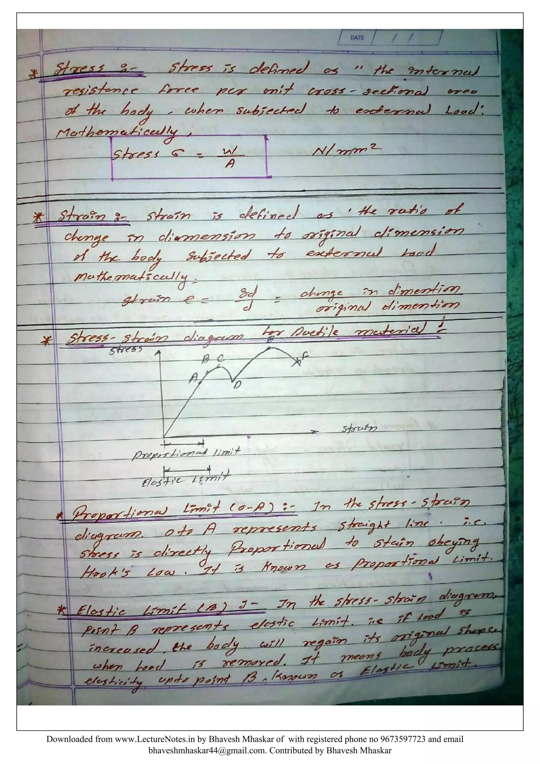 Design of machine elements notes by Bhavesh Mhaskar | PDF