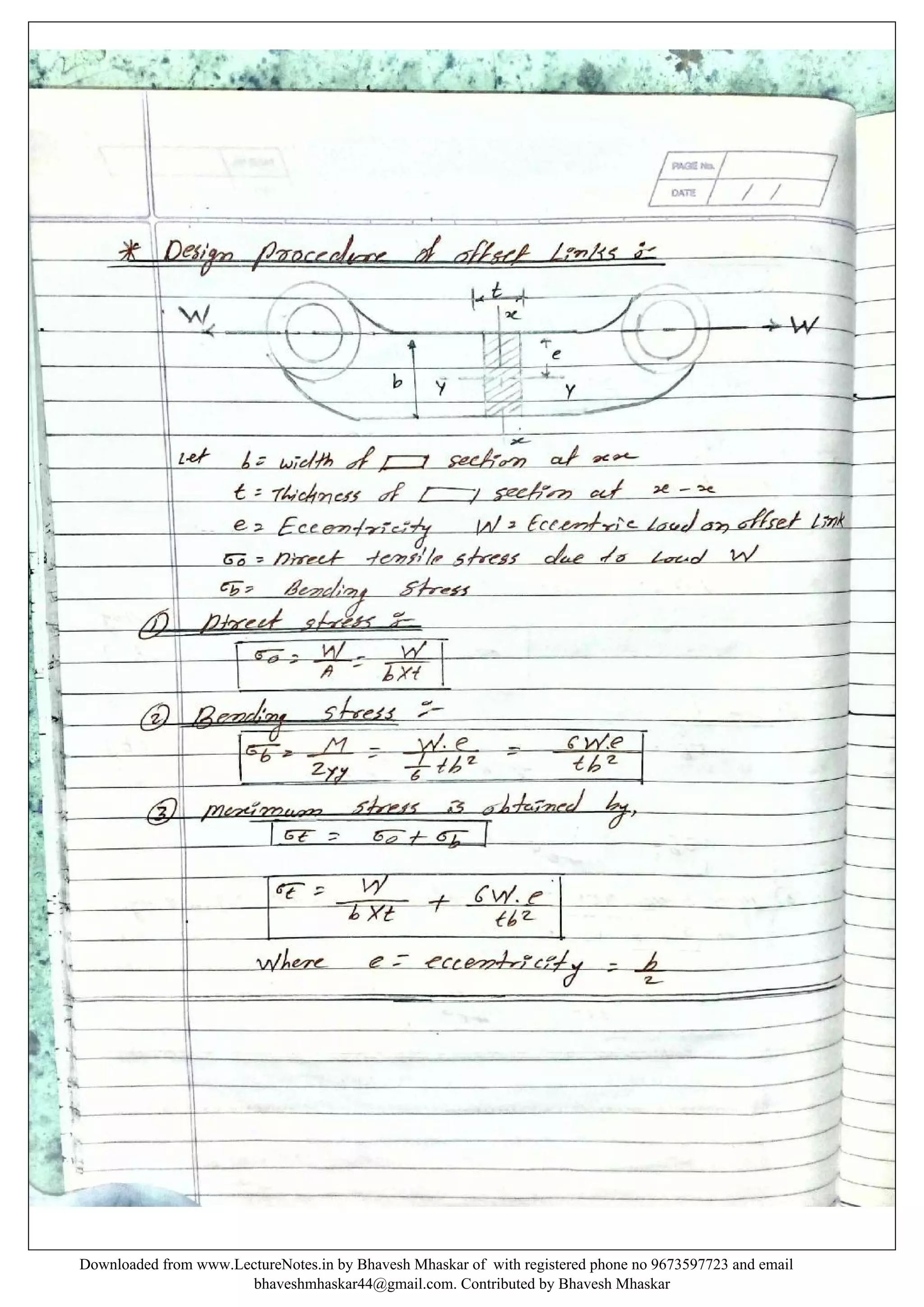 Design of machine elements notes by Bhavesh Mhaskar | PDF