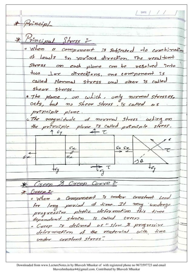 Design of machine elements notes by Bhavesh Mhaskar | PDF
