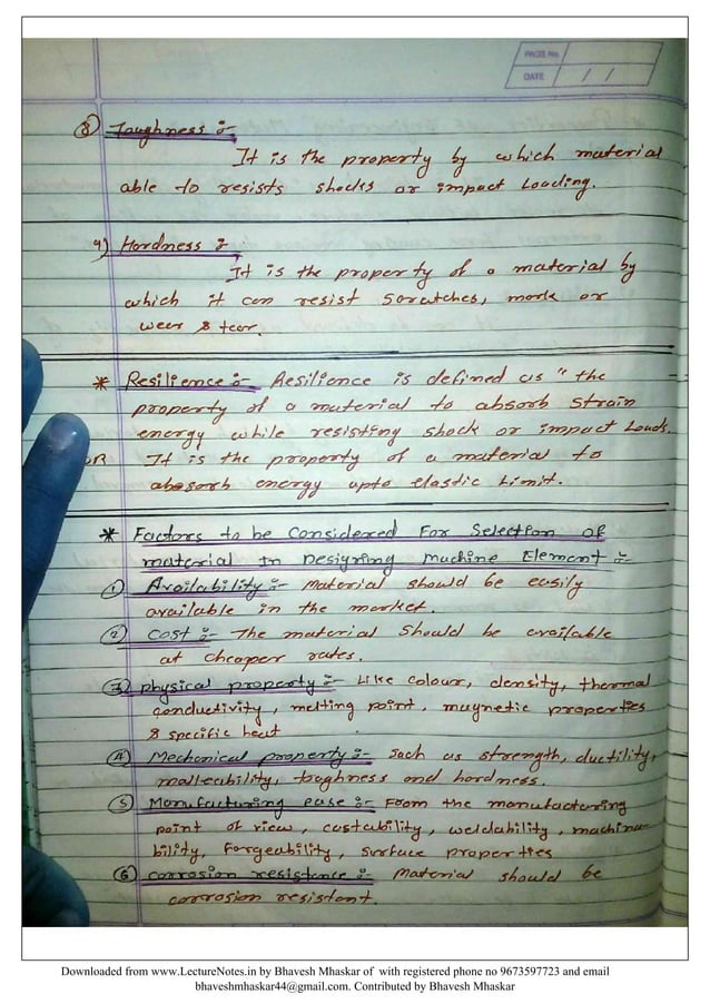 Design of machine elements notes by Bhavesh Mhaskar | PDF