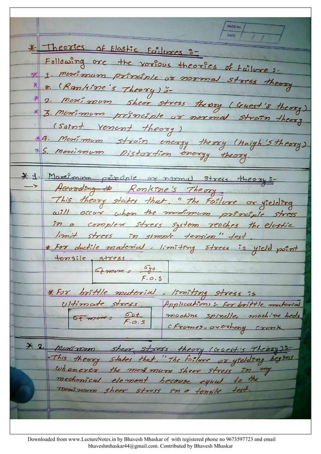 Design of machine elements notes by Bhavesh Mhaskar | PDF
