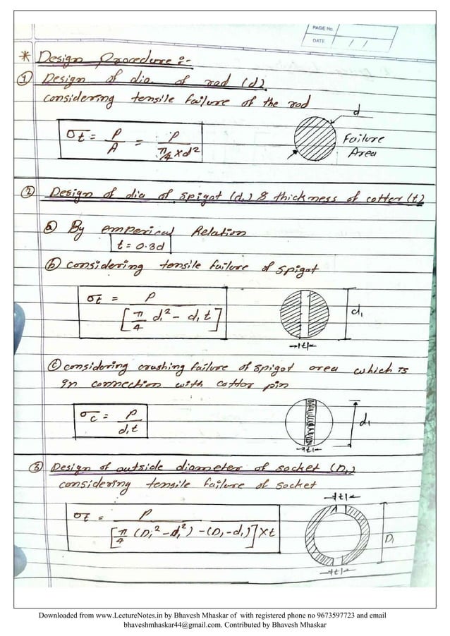 Design of machine elements notes by Bhavesh Mhaskar | PDF