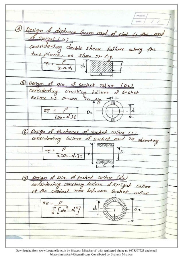 Design of machine elements notes by Bhavesh Mhaskar | PDF