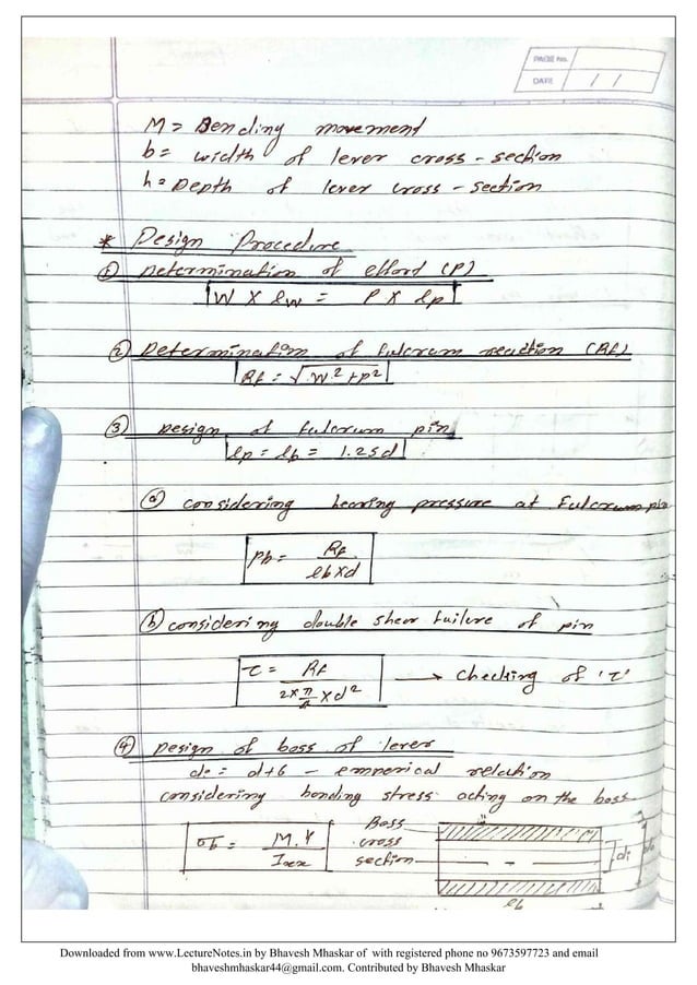 Design of machine elements notes by Bhavesh Mhaskar | PDF