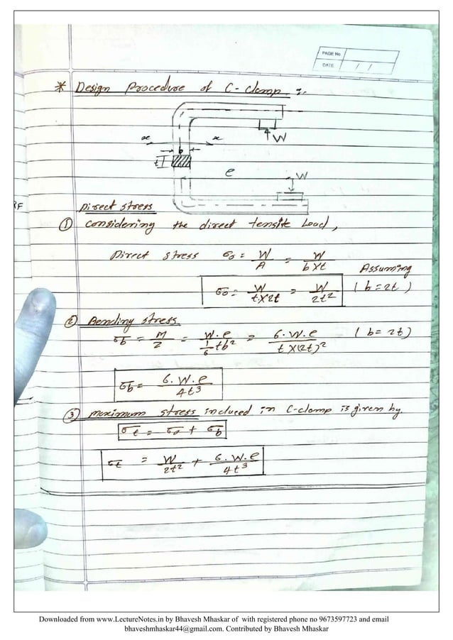 Design of machine elements notes by Bhavesh Mhaskar | PDF
