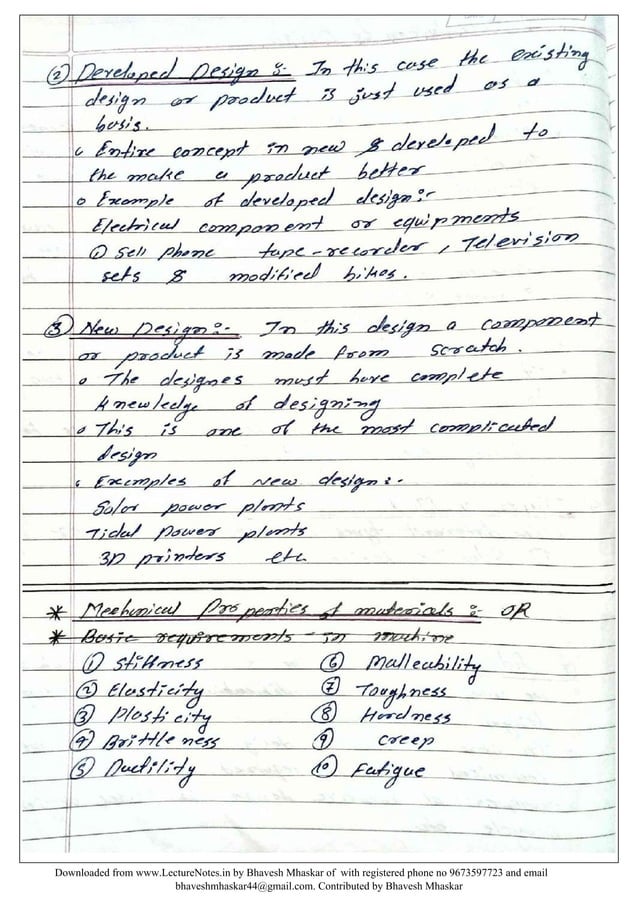 Design of machine elements notes by Bhavesh Mhaskar | PDF