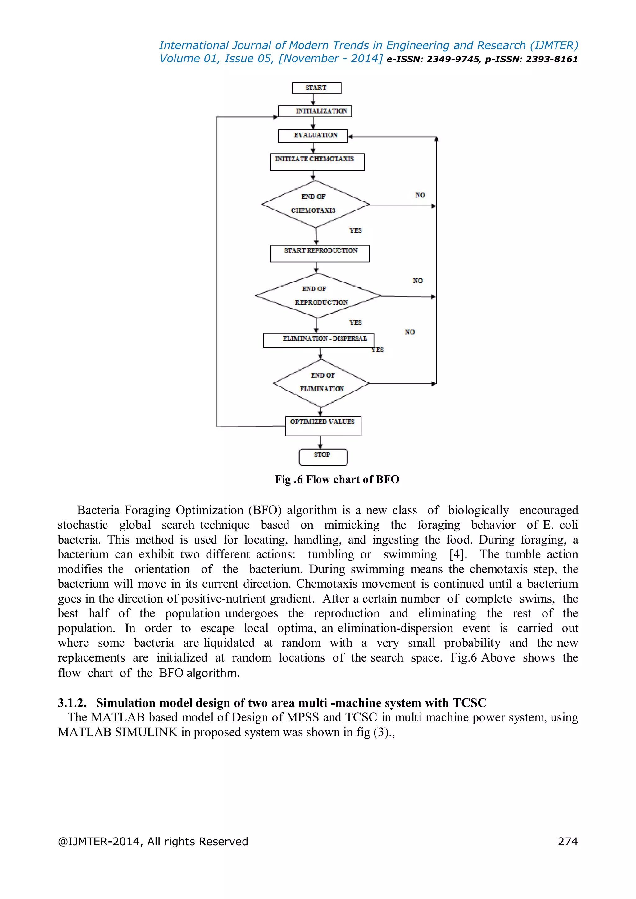 DESIGN OF MPSS AND TCSC DAMPING CONTROLLERS IN MULTI- MACHINE POWER SYSTEM USING BFO. | PDF