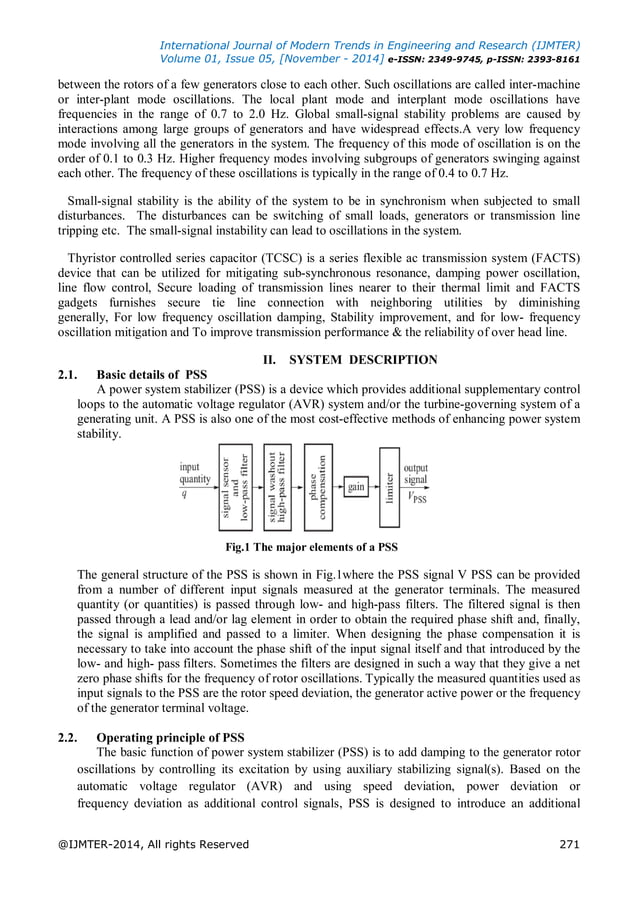 DESIGN OF MPSS AND TCSC DAMPING CONTROLLERS IN MULTI- MACHINE POWER SYSTEM USING BFO. | PDF