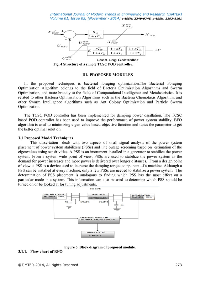 DESIGN OF MPSS AND TCSC DAMPING CONTROLLERS IN MULTI- MACHINE POWER SYSTEM USING BFO. | PDF