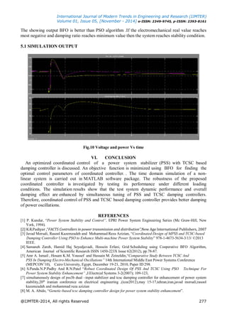 DESIGN OF MPSS AND TCSC DAMPING CONTROLLERS IN MULTI- MACHINE POWER SYSTEM USING BFO. | PDF