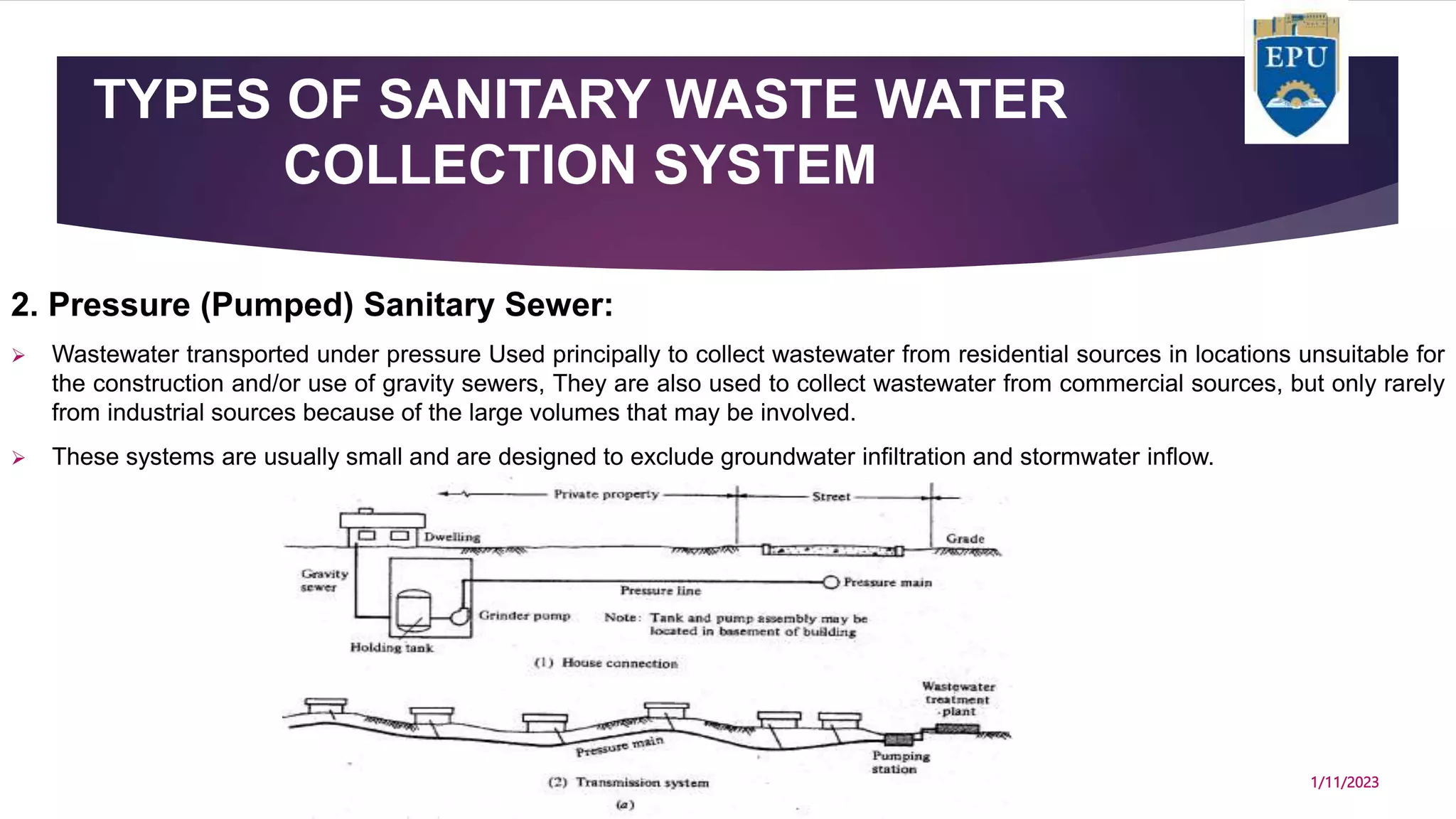 Design of Sanitary Sewer System | PPTX