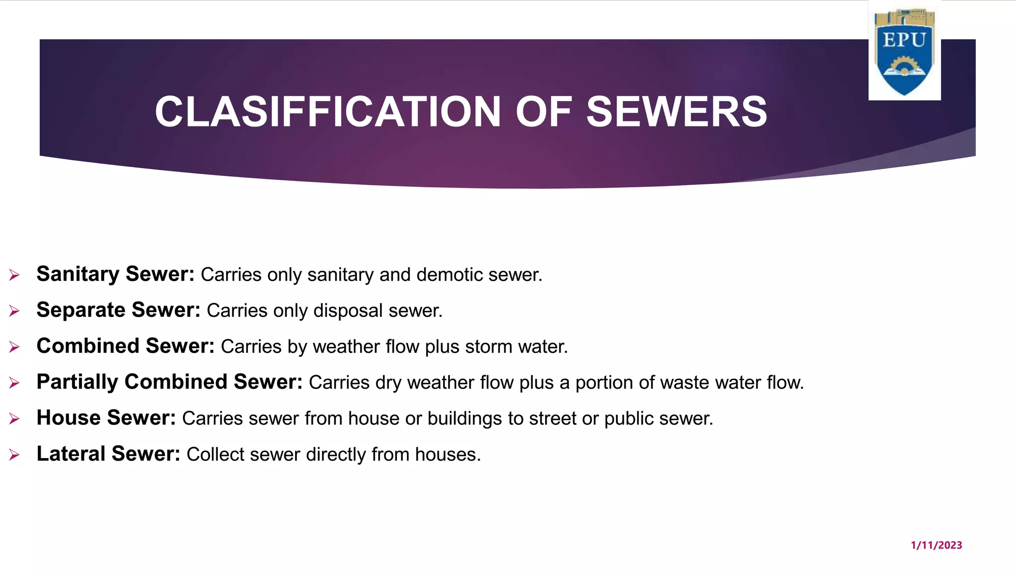 Design of Sanitary Sewer System | PPTX