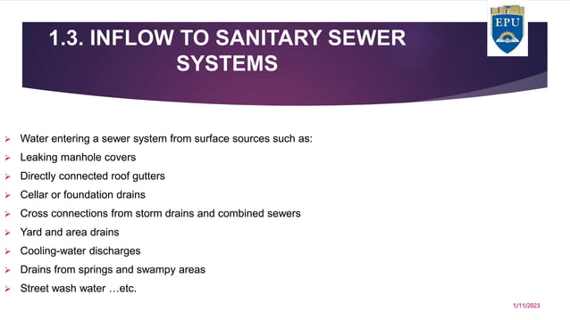 Design of Sanitary Sewer System | PPTX | Civil Engineering Industry ...