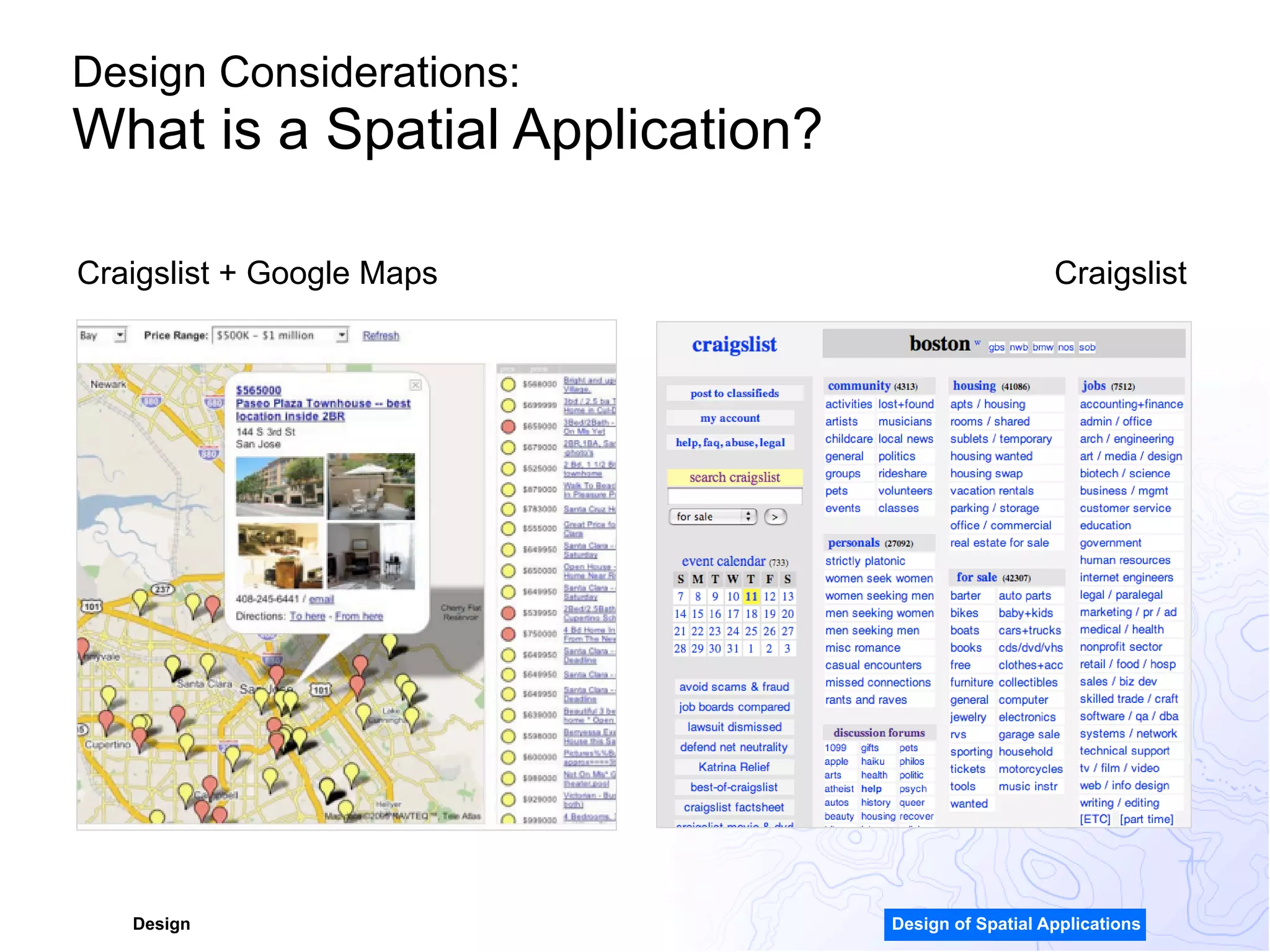 Design of Spatial Applications | PDF